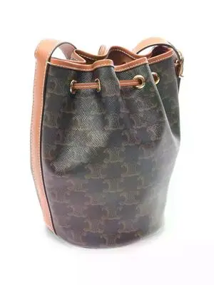 Celine 2010s Small Triomphe Drawstring Bucket Bag
