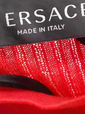 Versace High-neck Logo Knit Sweater - Red
