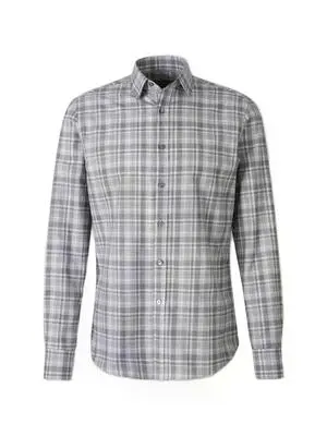 Canali Cotton Plaid Shirt - Grey