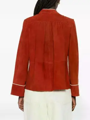 FORTE_FORTE Piped-trim Suede Jacket