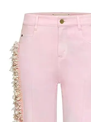 Hellessy Otto Pearl Embellished Jeans - Pink