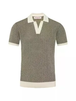 Orlebar Brown Horton Chevron-crochet Polo Shirt