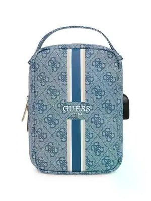 Guess Logo-print Striped Tech Bag - Blue