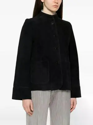 FORTE_FORTE Suede Mandarin-collar Jacket