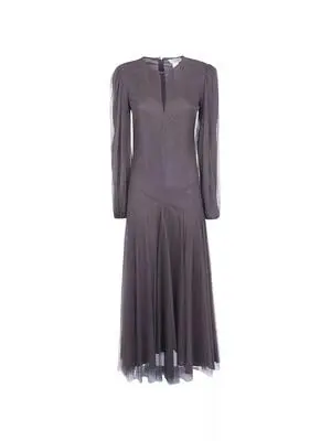 TWINSET Flared Midi Dress - Brown