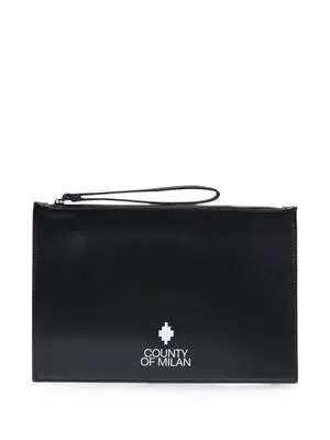 COUNTY OF MILAN Logo-print Wrist-strap Pouch - Black