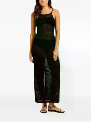 Seafolly Crochet-knit Beach Maxi Dress - Black