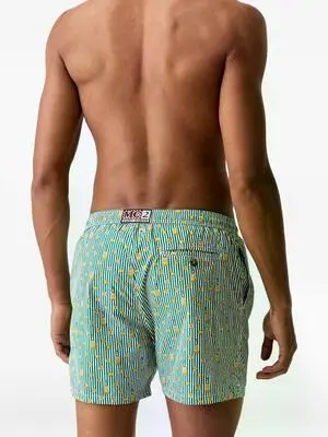 MC2 SAINT BARTH Striped Limoncello Print Swim Shorts