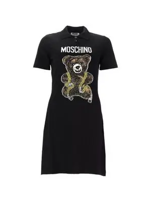 Moschino Teddy Bear Intarsia-knit Dress - Black