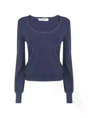 TWINSET Scalloped-edge Fine-knit Sweater - Blue