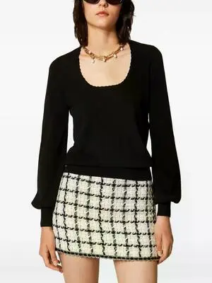 TWINSET Scalloped-edge Fine-knit Sweater - Blue