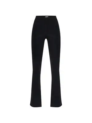 Off-White Split-hem Flared Trousers - Black