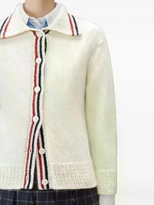 Thom Browne Hector Intarsia Cardigan - White