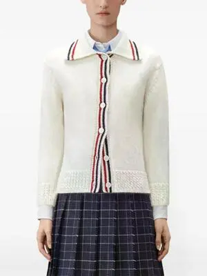 Thom Browne Hector Intarsia Cardigan - White