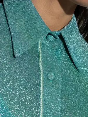 Oseree Glitter-effect Long-sleeve Shirt