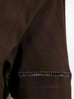 FERRAGAMO Logo-patch Open-knit-trim T-shirt
