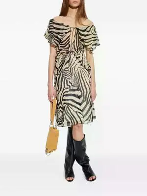 IRO PARIS Zebra-print Ruffled Top