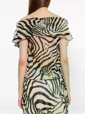 IRO PARIS Zebra-print Ruffled Top