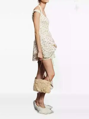 ALEMAIS Paula Polka-dot Draped Mini Dress - Neutrals