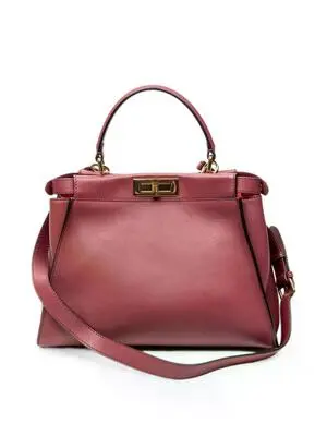 Fendi Medium Peekaboo Tote Bag - Red