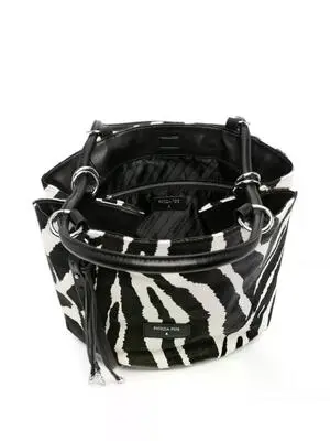 Patrizia Pepe Zebra-print Shoulder Bag - Black