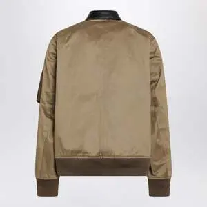 Sacai Beige Cotton And Nylon Bomber Jacket