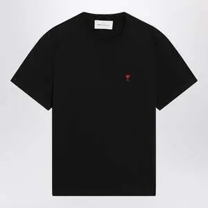 AMI Paris Cotton De Coeur T-shirt - Black