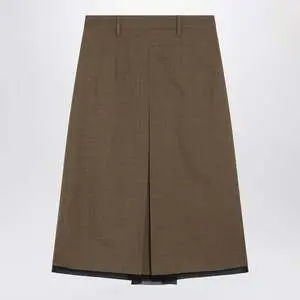Prada Virgin Wool Skirt - Brown