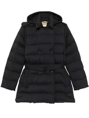 Burberry Belted Quilted Down Coat - Black