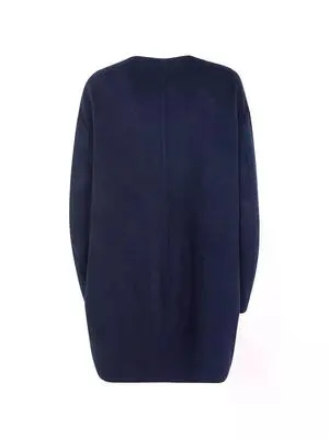 Liviana Conti Wool Coat With Safety Pin Fastening - Blue