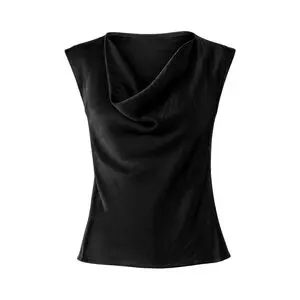 SACHA DRAKE Luxe Cowl Bias Satin Top