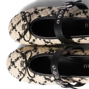 Miu Miu Bouclé Check Ballerinas