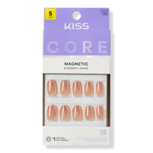 Kiss Core Magnetic Short Squoval Press On Nails, Bedazzling - One-color