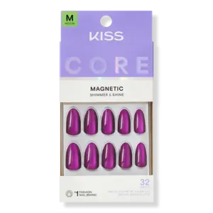 Kiss Core Magnetic Medium Almond Press On Nails - Glaring Sparks