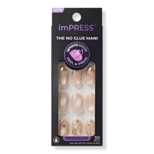 Kiss Impress Premium Short Oval Press On Nails, Over The Top - One-color