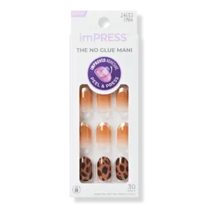 Kiss Impress French Design Short Oval Press On Nails - Polar
