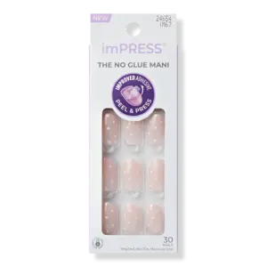 Kiss Impress Design Short Oval Press On Nails, Everice - One-color