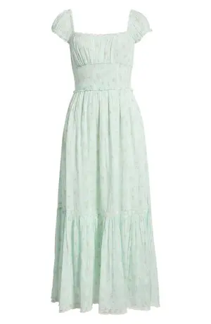 LoveShackFancy Lyssara Smocked Waist Maxi Dress