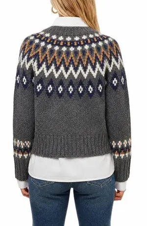 Fifteen Twenty Alina Mixed Media Fair Isle Cardigan