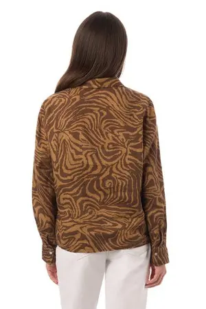 Equipment One Pocket Long Sleeve Linen Shirt With Zebra Print