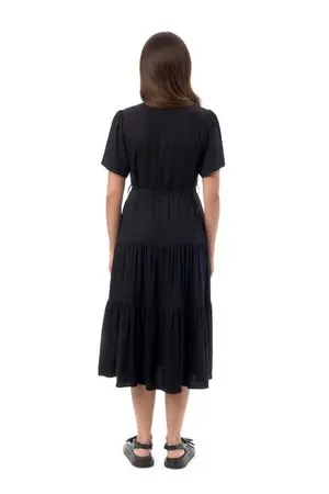 Equipment Jacquard Tiered Belted Midi Dress