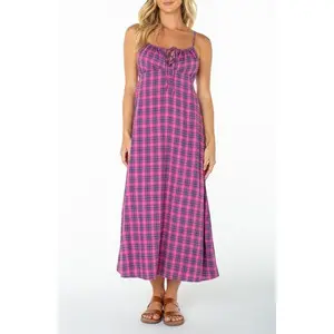 Roxy Late Night Plaid Midi Dress