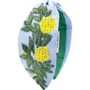 HAIR DRAMA CO Lemon Spritz Knotted Headband - Blue