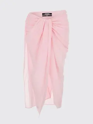 Jacquemus Draped Jersey Pencil Midi Skirt With Asymmetric Hem