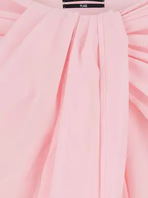Jacquemus Draped Jersey Pencil Midi Skirt With Asymmetric Hem