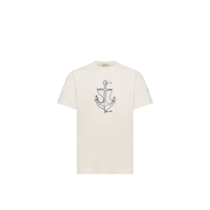 Moncler Embroidered Cotton T-shirt - White
