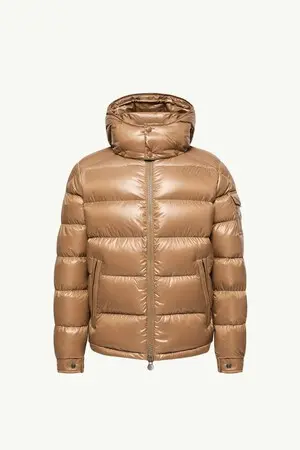 Moncler Maya Hooded Short Down Jacket - Beige