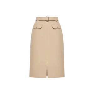 Moncler Belted Knee-length Cotton Skirt - Beige