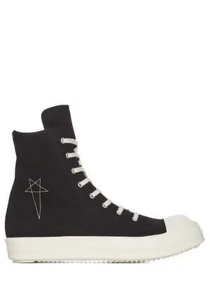 Rick Owens High Top Canvas Sneakers - Nero