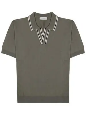 PAOLO PECORA MILANO Silk-cotton Polo Shirt - Grey